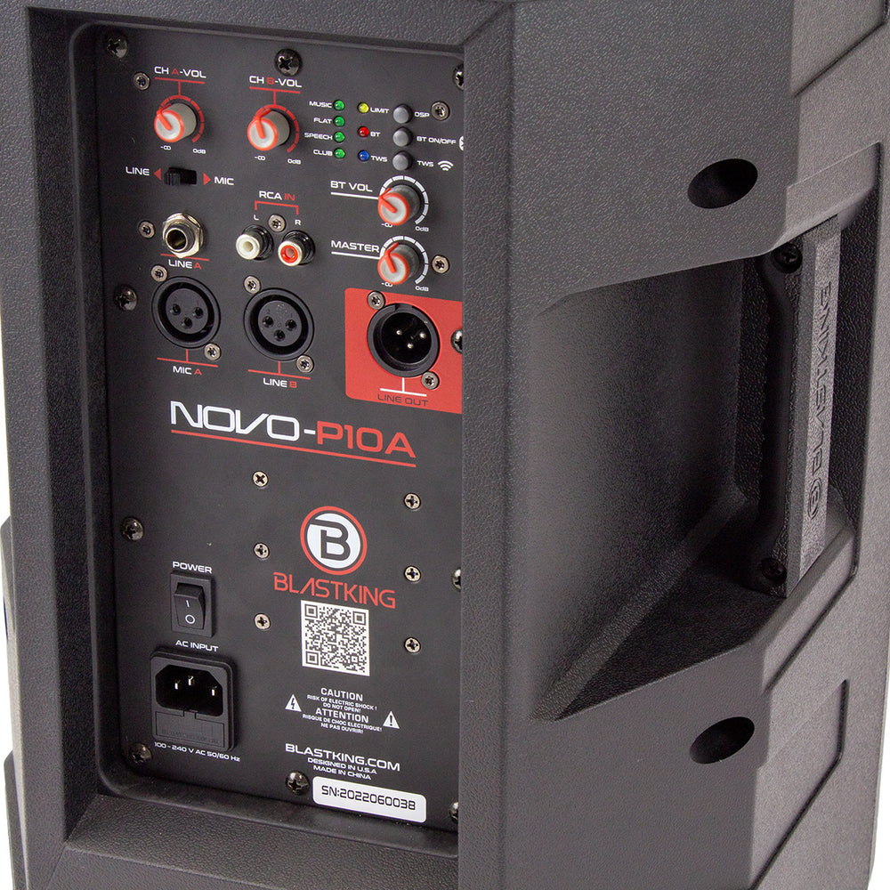 Blastking NOVO-P10A 10” 2-Way Active Loudspeaker 800 Watts Class-D, TW