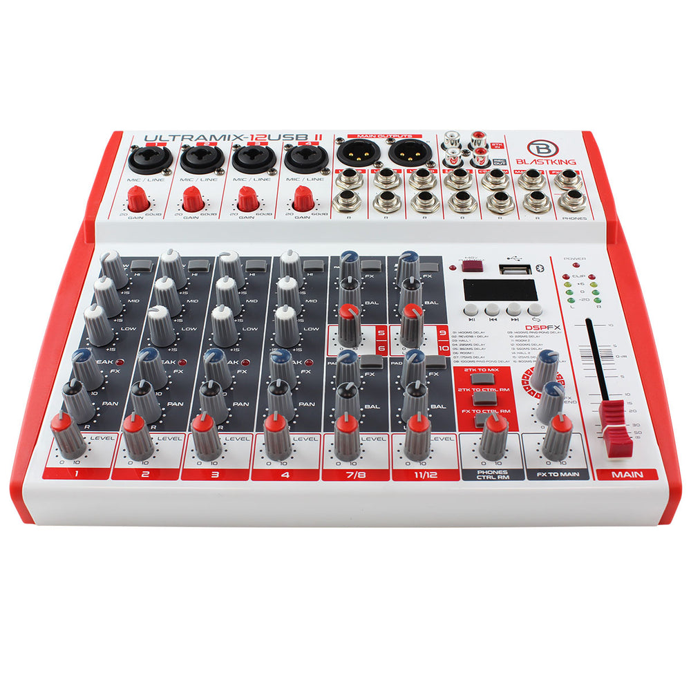 Blastking ULTRAMIX-12USBII 12 Channel Analog Stereo Mixing Console
